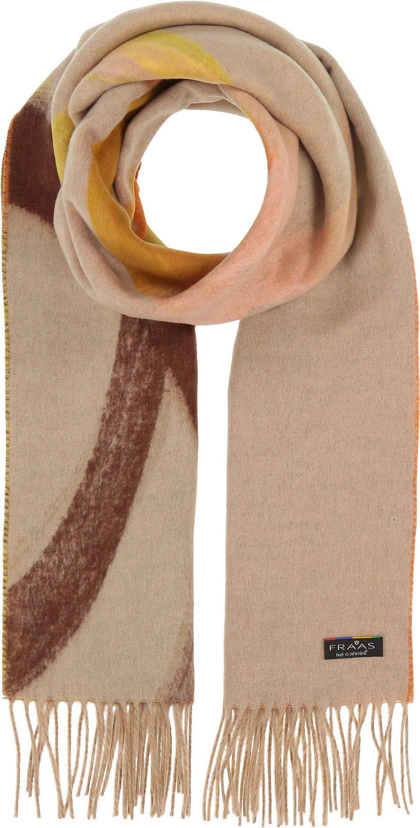 FRAAS Cashmink scarf with brushstroke design Soft beige Mix – Burgess ...
