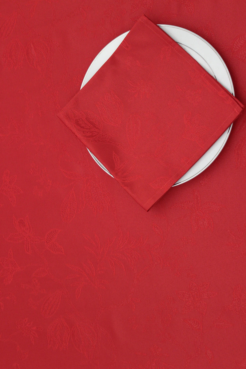 PEGGY WILKINS Christabel Table Cloths & Napkins Red or Champagne a ...