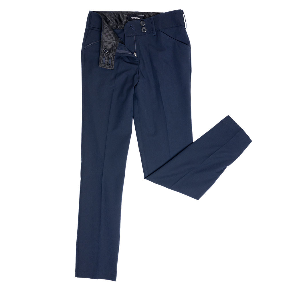 SCHOOL TROUSERS Portofino Narrow Leg, Zip Pocket, Girls Trousers Navy ...