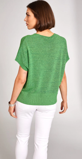 PERUZZI Metallic V Neck Knit Top Green – Burgess Department Store
