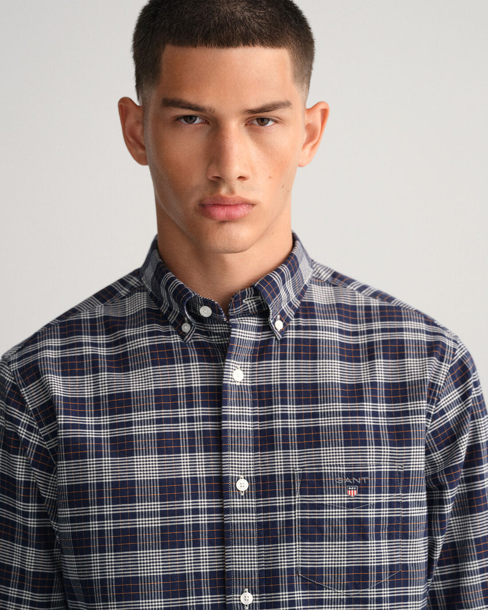 GANT Regular Fit Oxford Shirt Blue check – Burgess Department Store